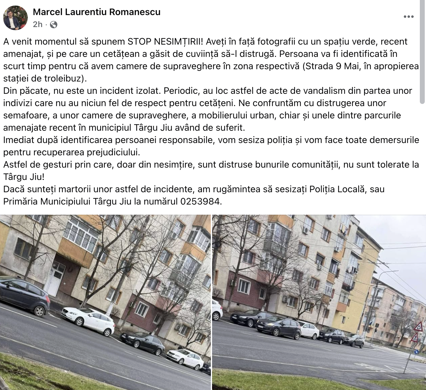 Primarul Romanescu îi face nesimțiți pe cei care au stricat un spațiu ...